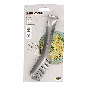 Fackelmann 7.5" Stainless Steel Spaghetti Serving Tongs, Silver