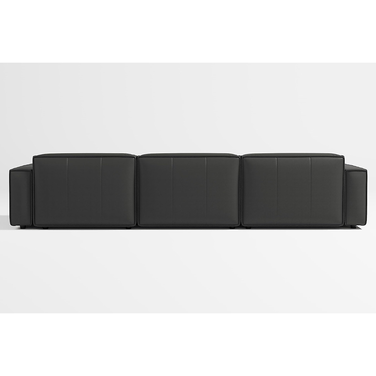 Valencia Nathan Napa Leather Couch - 3 Seats with Right Chaise Sectional Sofa - 100% Full Aniline Leather Modern Sofa for Lounge and Living Room Solid Wood Frame and High-Resilience Foam Couch (Black)