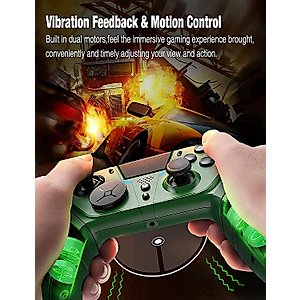 COWBOX 【2021 Upgraded Version】 PS4 Controller with 3 Programmable Back Buttons and 1 Sensitivity-Control Back Button, Game Controller Remote with Turbo/Gyro/HD Dual Vibration/Touch Panel/LED