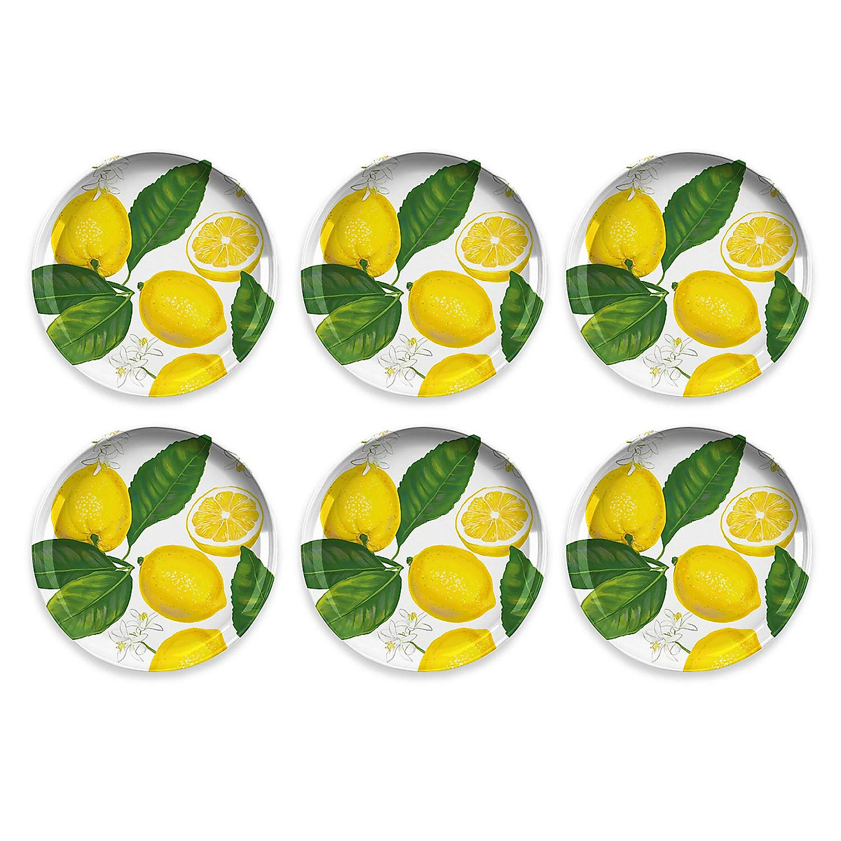 TarHong Lemon Fresh Pure Melamine Salad Plate, 8.5", Set of 6