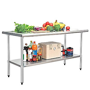 WMAOT Stainless Steel Work Table Commercial Grade NSF Certified Kitchen 24 x 36 Inch Classics Heavy Duty Food Prep for Restaurant, Home, Hotel, Business, Warehouse, Garage