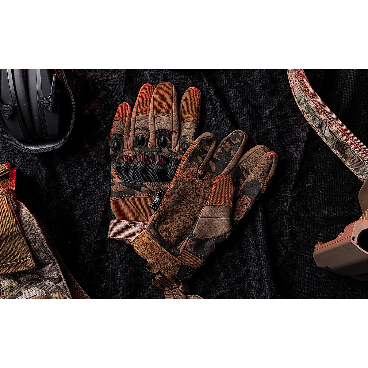 Glove Station The Impulse - Tactical Shooting Gloves for Men with Touchscreen Compatibility, Lightweight Design and Outstanding Grip for Outdoor, Sports, Motorcycle and Work - Tan, Small Size