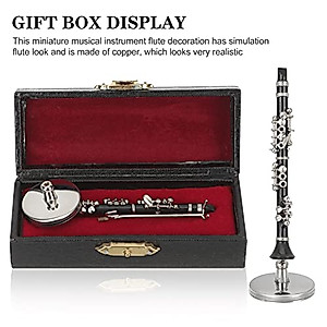 ERINGOGO Mini Toys ation 1 Set Copper Miniature Saxophone with Stand and Case Mini Musical Instrument Miniature Clarinet Tiny Clarinet Model Doll House Decoration