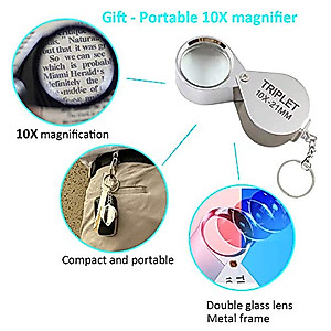 5X Handheld Magnifier with Metal Handle High Clarity Reading Magnifying Glass for Book Newspaper Maps fine Print ，Archeology，Soldering Repair，Science and Craft，Great for Seniors and Kids（90mm/3.5"）