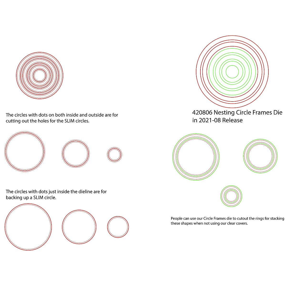 Waffle Flower Shaker Cover - Slim Circles - 1/8" Deep Low Profile Plastic Clear Shaker Pourch Covers to Create Shaker Cards to Send Through Regular Mail. 2.2", 1.45", and 0.7" Circles