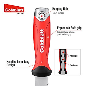 Goldblatt Insulation Knife, 8 Inch Stainless Steel Blade - Serrated Sharp Double Side Utility Knife Tool for Cutting Heat Material, Styrofoam - Rockwool Sod Cutter Lawn Repair Garden Knife