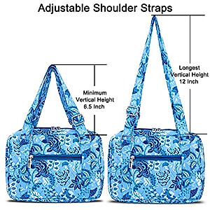 Lost Deer Bible Cover for Women with Adjustable Straps, Large Study Bible Carrying Case Bag with Zip Pocket, 10x7x2.7 Inches