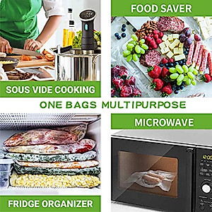 Geniusidea 11" x 50' 2 Rolls Vacuum Sealer Bags for Food Saver (100ft) Seal a Meal Commercial Grade Bags BPA Free Heavy Duty Great for Vac Storage Meal Prep or Sous Vide, White