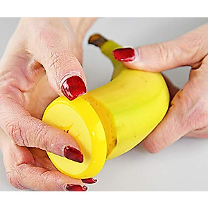 HOME-X Fresh Banana Cover, Reusable Produce Keeper, Banana End Caps, Set of 2-2” D x 1” H, Yellow