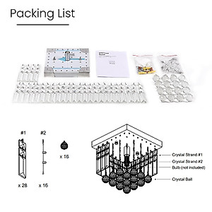 Moooni Chandelier, Hallway Crystal Chandelier, 1-Light Mini Modern Square Flush Mount Ceiling Light Fixture for Closet Foyer W8