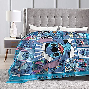 Cartoon Blanket Super Soft Flannel Throw Blanket Cute Anime Warm Blanket for Comfortable Bedding Office Travel and Sofa All Season (Blankets-2,50x40 in)