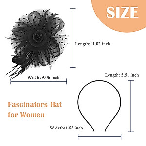 American Trends Fascinators Hat for Women Tea Party Hat Fashion Flower Feathers Headbands Derby Wedding Hat Hair Clip for Girls Women White