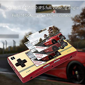 2021 Upgraded Opening Linux Tony System Handheld Game Console , Retro Game Console with 64G TF Card Built in 2500 Classic Games, Portable Video Game Console of 3 Inch IPS Screen (Red)