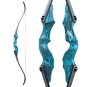 Black Hunter Takedown Recurve Bows for Adults Archery Bow Set Hunting Bow 60" 20-60 lbs Right Hand Wooden Riser with Arm Guard and Finger Guard for Outdoor Shooting Hunting Competition (25 lbs)