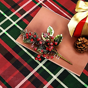 CAREMEE 2x8 Merry Christmas Runner Rug Plaid Printed Xmas Runner Rug Washable Rug Indoor Soft Entryway Runners Xmas Festive Rug Non Slip Kitchen Laundry Runner Rug for Living Room Fireplace Red/Green