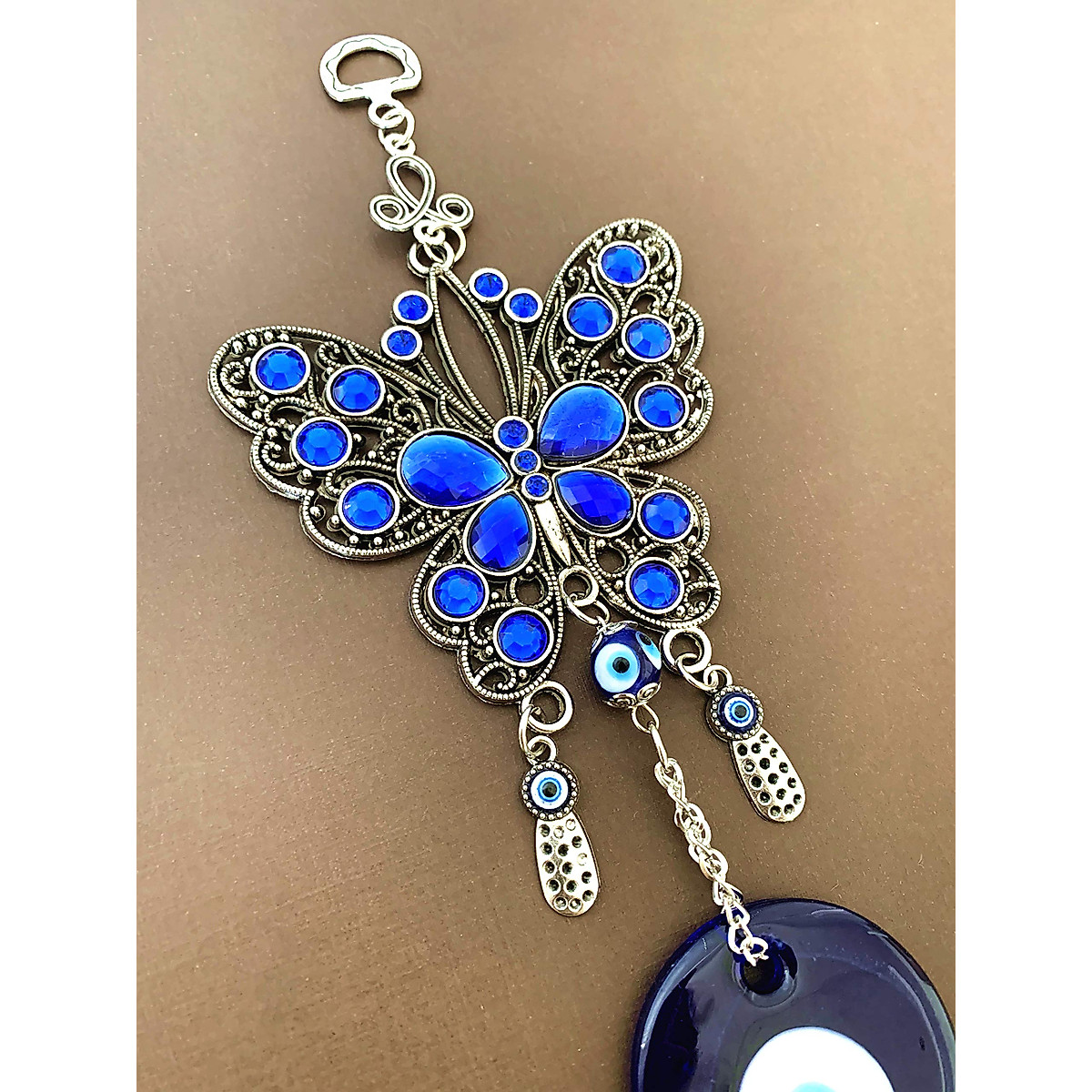 Turkish Blue Evil Eye Butterfly Design Amulet Home Office Hanging Decoration Ornament Blessing Gift -CL10