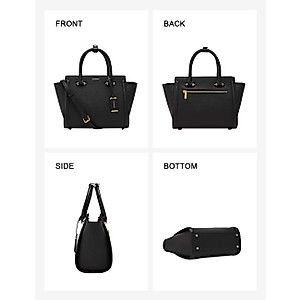 LA FESTIN Designer large-capacity handbag leather shoulder messenger bag red black blue fashion female bag (black)