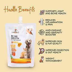 FurrMeals Ready to Serve Chicken Bone Broth | Gravy/Wet Dog Food | Treat for Dogs and Cats | 300ml x Pack of 3 | Joint Health Natural Supplement