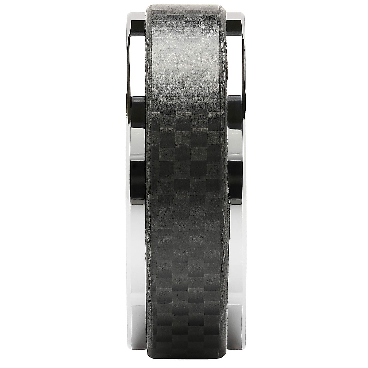 100S JEWELRY Tungsten Rings For Men Women Wedding Band Carbon Fiber Ring Overlaid Sizes 8-16 (10)