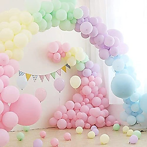Pastel Balloons Garland Arch Kit 143pcs Macaron Rainbow Balloons Birthday Party Background Decoration Girl Baby Shower Donuts Ice Cream Party Supplies Pink Blue Green Balloons