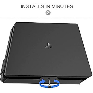 Monzlteck New Wall Mount for PS-4 Slim, Near or Behind TV, Space Saving,Customized to Perfectly Fit PlayStation4 Slim,Easy to Install