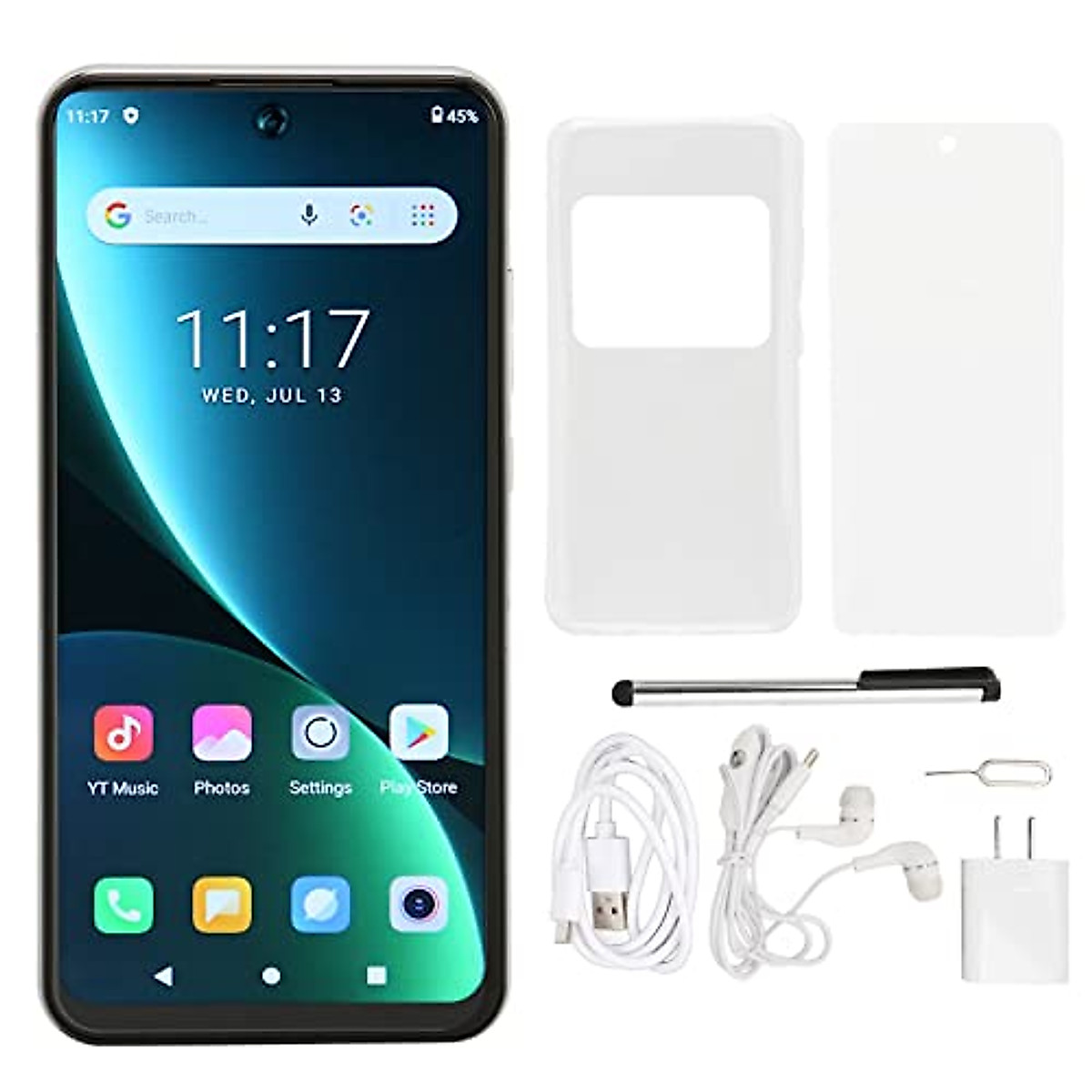 Mobile White Front 5MP Rear 16MP 6.82 inch HD Screen 6GB RAM 128GB ROM Smartphone to Call US Plug