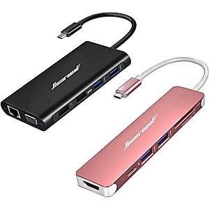 Hiearcool USB C Hub for MacBook Pro, USB C Dongle 7 in 1 USB C to HDMI Multi-port Adapter Compatible for USB C Laptops USB C Hub, USB-C Laptop Docking Station,11 in 1 Triple Display Type C Adapter
