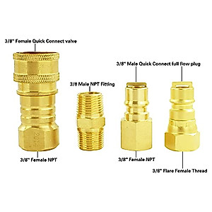 MCAMPAS 3/8 Inch Natural Gas Quick Connect Fittings, Natural and ...