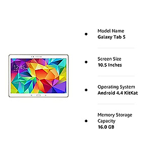 Samsung Galaxy Tab S 10.5in 16gb SSD Wifi Dazzling White (Renewed)