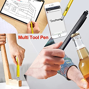 Men Gifts Multi Tool Pen - 2PC Unique Gadgets Set for Dad Birthday Stocking Stuffers Fathers Day, Unique Pocket Multitool with Light, Gift Idea Tools with Flashlight Ruler