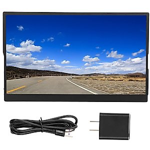 GOWENIC Portable Monitor, 17.3 Inch 1080P FHD USB C Laptop Monitor Computer Display with Protective Case Built in Speaker, for Mobile Phone Computer