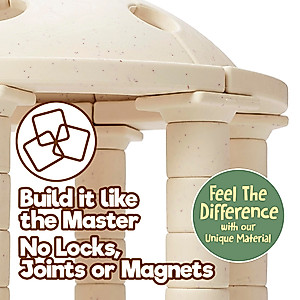 Taksa Toys Ancient Greek Dome Stem Toys Educational Stackable Building Blocks, for Kids Ages 7 8 9 10+ Years Old, Indoor Premium Architectural Kit Construction Games, Montessori Children Toys 54 Pcs