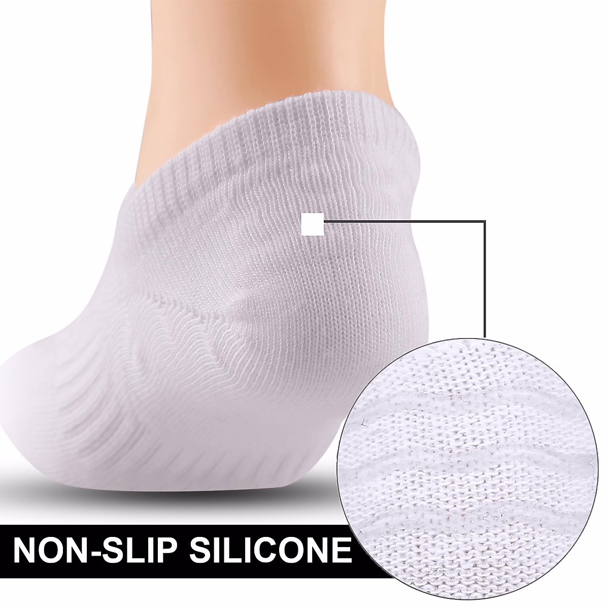 Cozi Foot 10 Pairs Boys Girls No Show Socks Cotton Non Slip Low Cut Socks (Medium, C01-White)