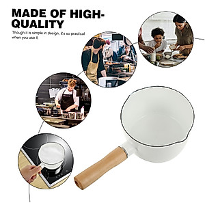 DOITOOL Sauce Pan Noodle Pot Baby Food Pan Kitchen Cookware Mini Soup Pot Enamel Saucepan Milk Heating Pot Cooking Utensils Infant Food Baking Pan Baby Food Cooking Pot