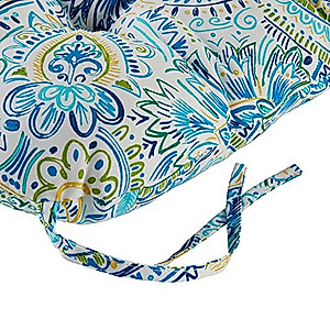 Greendale Home Fashions Square Outdoor Dining Seat Cushion, Set of 2, Paisley 2 Count
