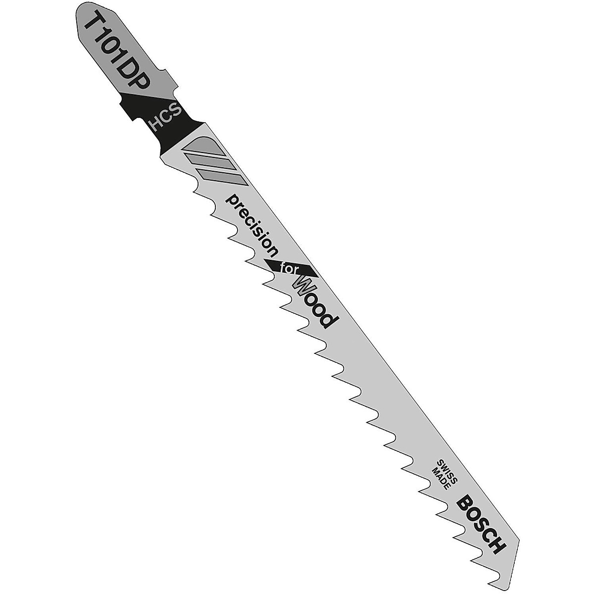 BOSCH T101DP 5-Piece 4 In. 6 TPI Precision for Wood T-Shank Jig Saw Blades