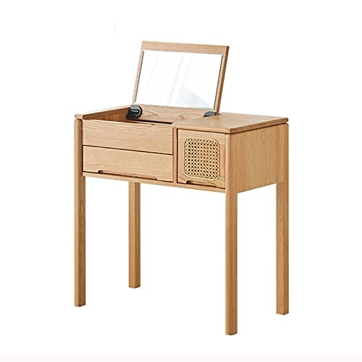 ULTRAWAVE Makeup Table Vanity Desk Flip Dressing Table with 2 Drawers and Mirror Bedroom Closet Supplement Furniture Vanity Dressing