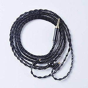 MMCX 3.5 MM 8 Core Upgrade Silver Plated Replacement Cable, Black MMCX Detachable Earphone Cable Replacement Earphone Wire for Shure 846 535 215 315 425 MAGAOSI K5 LZA4 A5 TIN T2 PRO T3