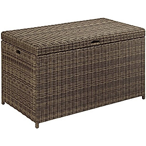 Crosley Furniture CO7305-WB Bradenton Outdoor Wicker Storage Bin - Weathered Brown