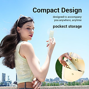 SodaRide Airluxe Mini 3-in-1 Portable Fan Rechargeable- Handheld Fan with 35-Hour Battery Life, Fast Charging Power Bank&Flashlight- Personal Fan for Travel, Vacation, and Festival Essentials Purple