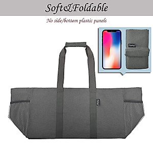 Finnhomy 42L Extra Large Utility Tote Bag, Durable Oxford Fabric Storage Bag with Handles and Pockets, Reusable Folding Grocery Bags Totes for Pool Beach Picnic Shopping Laundry, 2 Pack Winter Grey