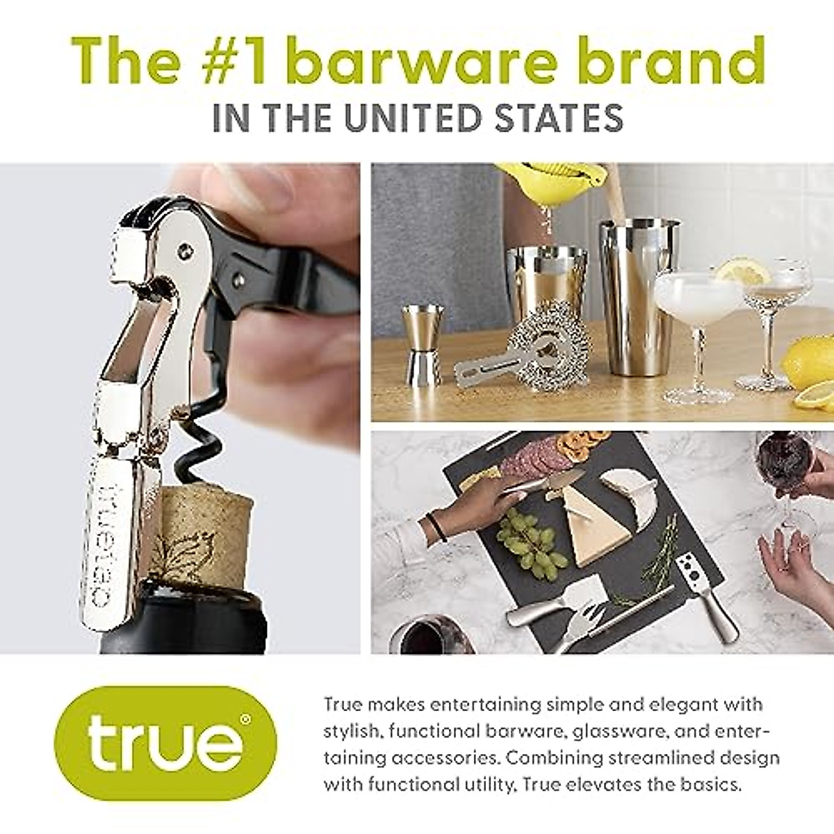 True Trio Multi-Unit Drink Measure, Shot Measuring Cup with Oz, Ml, and Tbsp Markings, Stainless Steel 2.5oz Set of 1