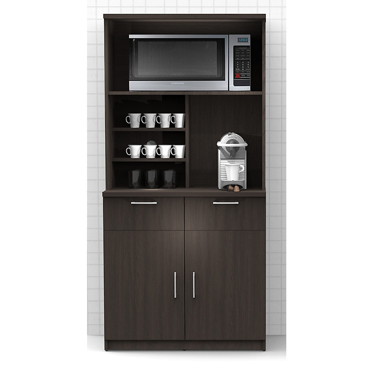 BREAKtime Coffee Break Lunch Room Furniture Buffet Color Espresso - Factory Assembled (NOT RTA) Furniture Items ONLY. Model 4230 2 Piece Group