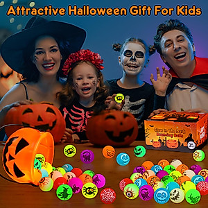 Halloween Party Favors Kids Toys 64Pcs Halloween Toys Glow In The Dark Party Supplies Bouncy Balls Toys for Kids Halloween Party Decorations Favor Bag Fillers Trick or Treating Goodies