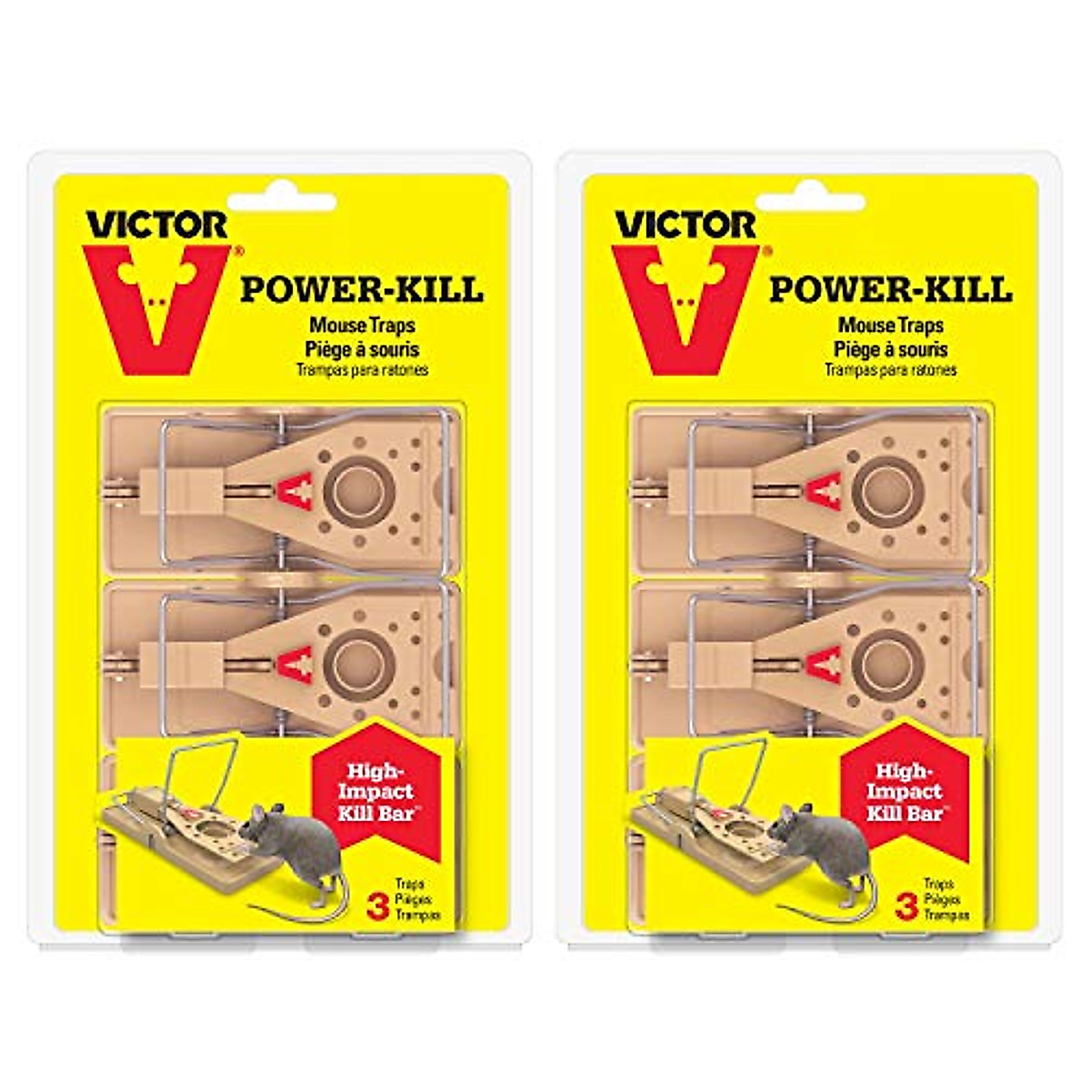 Victor M143SSR 2-Pack Power-Kill Mouse 6 Traps, Tan