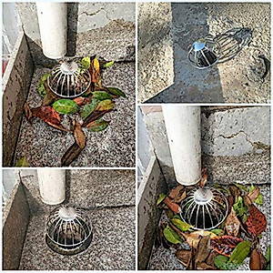 Gutter Guard,304 Stainless Steel 3 inch Cleaning Rooftop Filter Strainer,Drain Cover Cleaning Tool,Outdoor Roof Blocking Proof Line Cap Round Floor Net Cover,Keep Water Flow Free(50 Tubes)