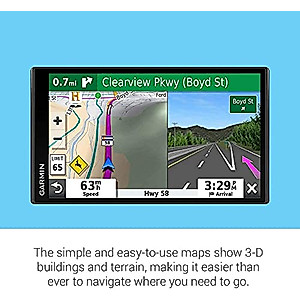 Garmin DriveSmart 65 & Traffic: GPS Navigator with a 6.95 inches Display, Hands-Free Calling, Included Traffic alerts and Information to enrich Road Trips (Renewed)