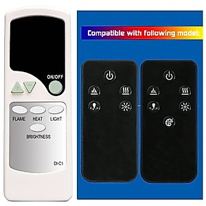 Replacement for Dimplex Revillusion Electric Log Set Fireplace Heater Remote Control RLG20 DLG920 6909740259 RLG20BR RLG20BR RLG20FC RLG25 RLG25BR RLG25FC 6700580100RP 6700580200RP 6909740259 DLG920
