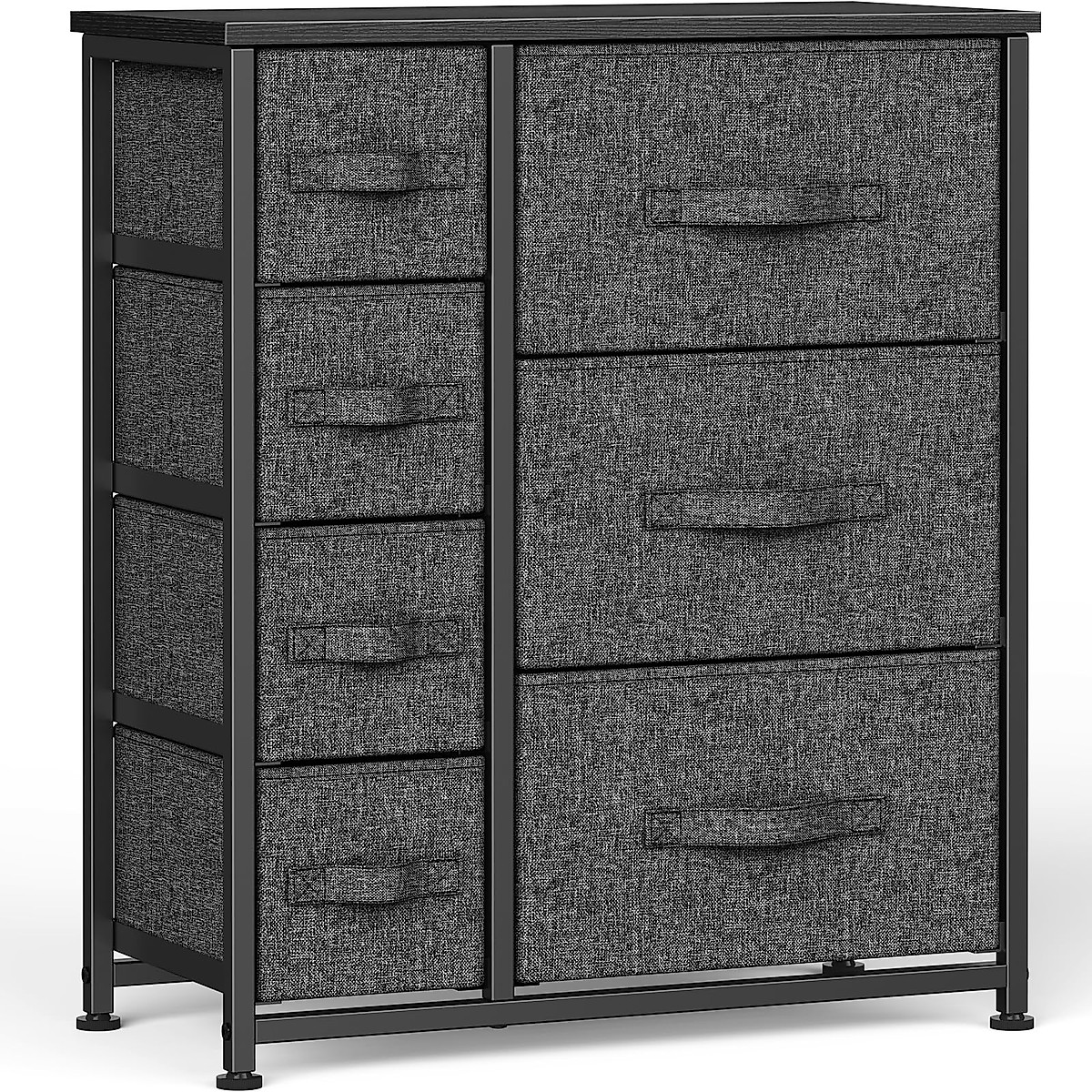 Pipishell Fabric Dresser with 7 Drawers, Storage Tower Drawer Dresser for Bedroom, Closets, Bedroom, Nursery Room, Hallway, Entryway, with Wood Top and Easy Pull Handle