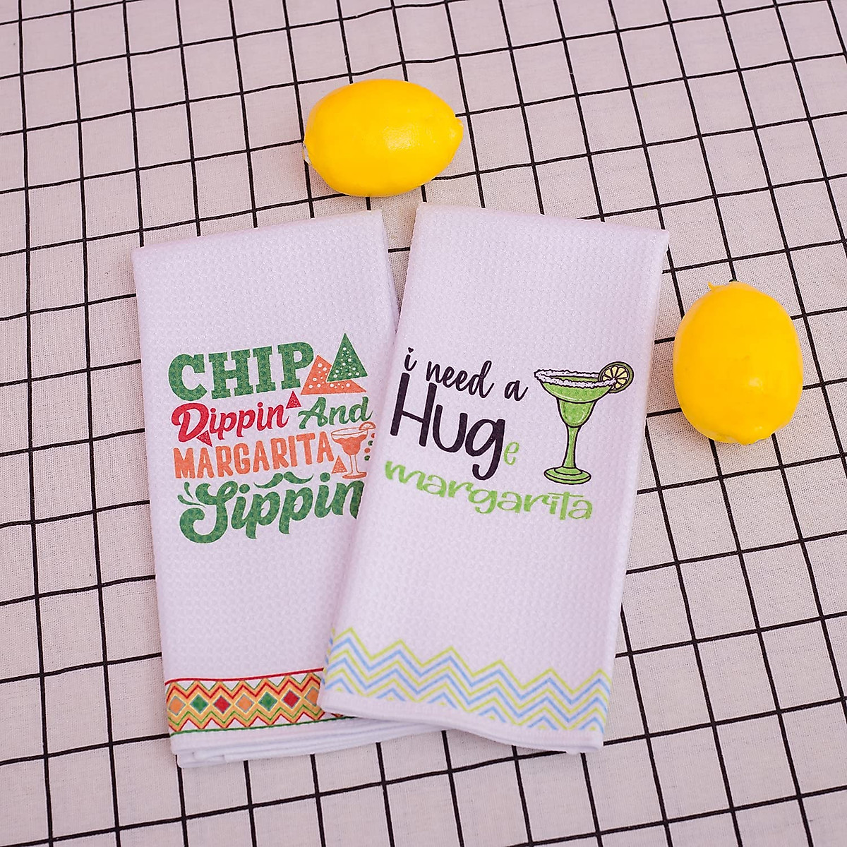 LXOMILL Margarita Funny Kitchen Towels, Margarita Taco Lovers Gifts, I Need A Huge Margarita, Cute Hostess, House Warming Gift